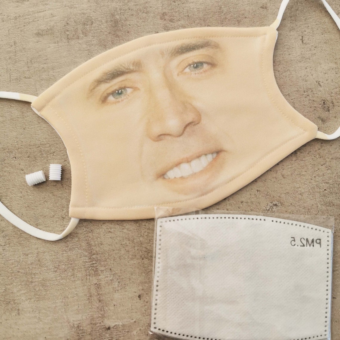 Nicolas Cage Nic Cage Creepy Face Meme Funny Face Mask - Etsy Australia