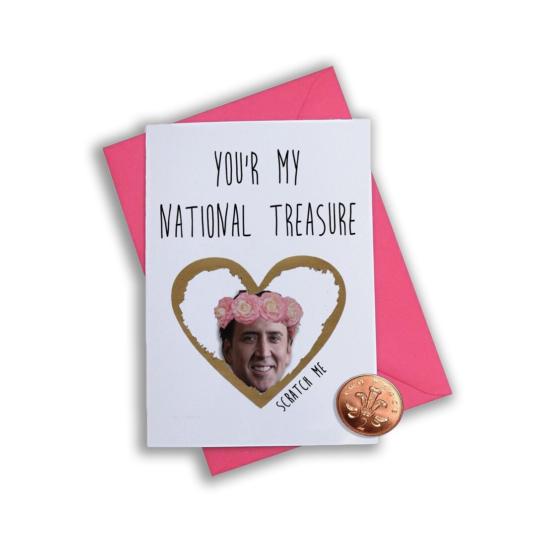 Scratch off Card Nicolas Nic Cage You're My National Treasure Funny ...