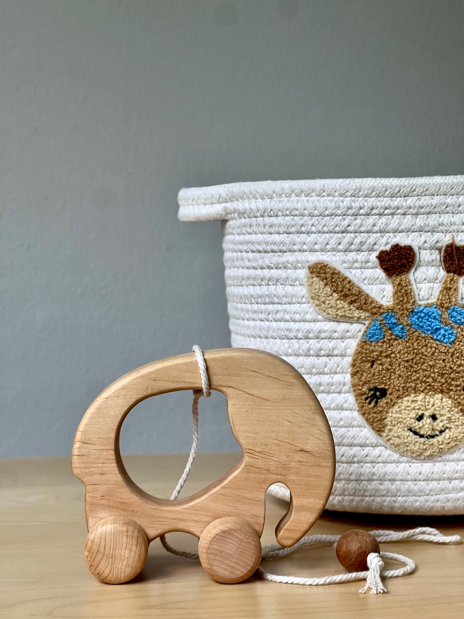 Elephant Push Toy Wooden Push Toy for Toddlers / Kids Birthday Gift Toy ...