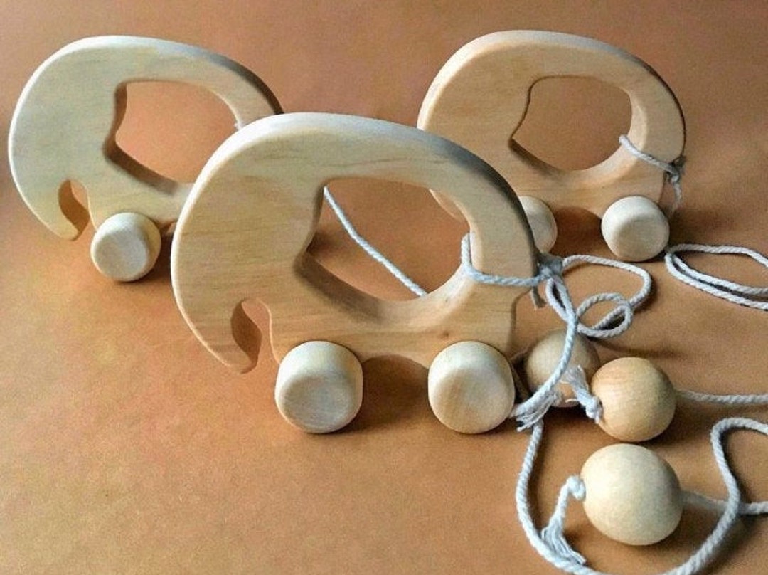 Wooden Pull Toy Elephant Handmade, Wooden Toy, Toddler Toy Wooden Baby ...
