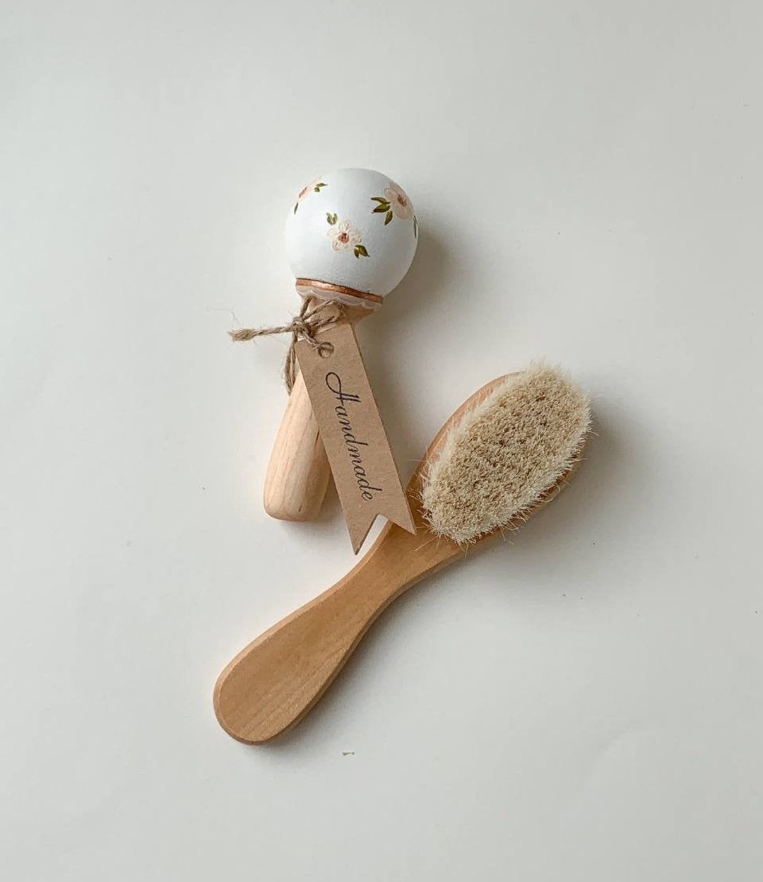 Baby Box Set of 2 Maracas Baby Shower Montessori Infant Toys Wooden Toy ...