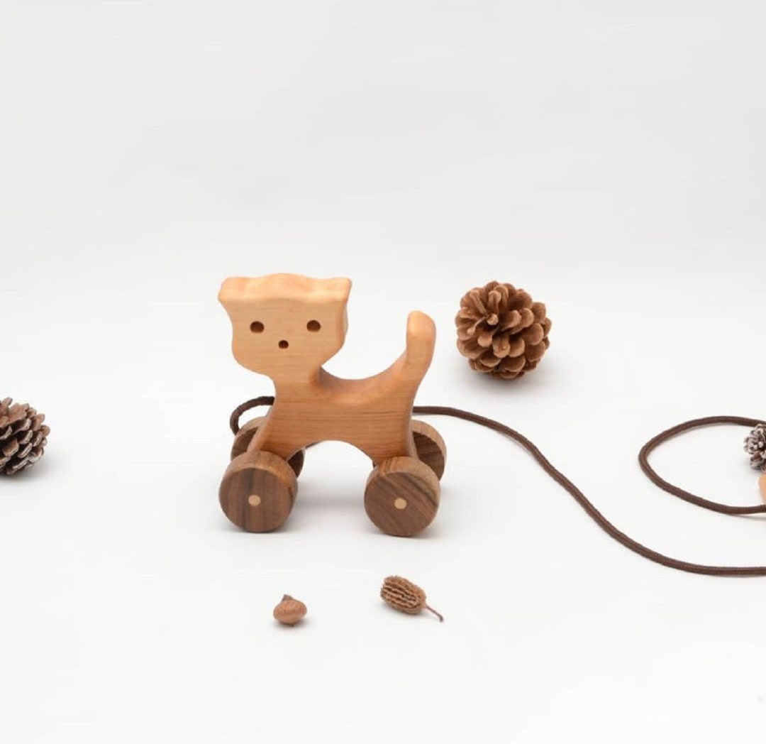 Wooden Toy Cat Pull Toy for a Toddler Montessori Toys - Etsy