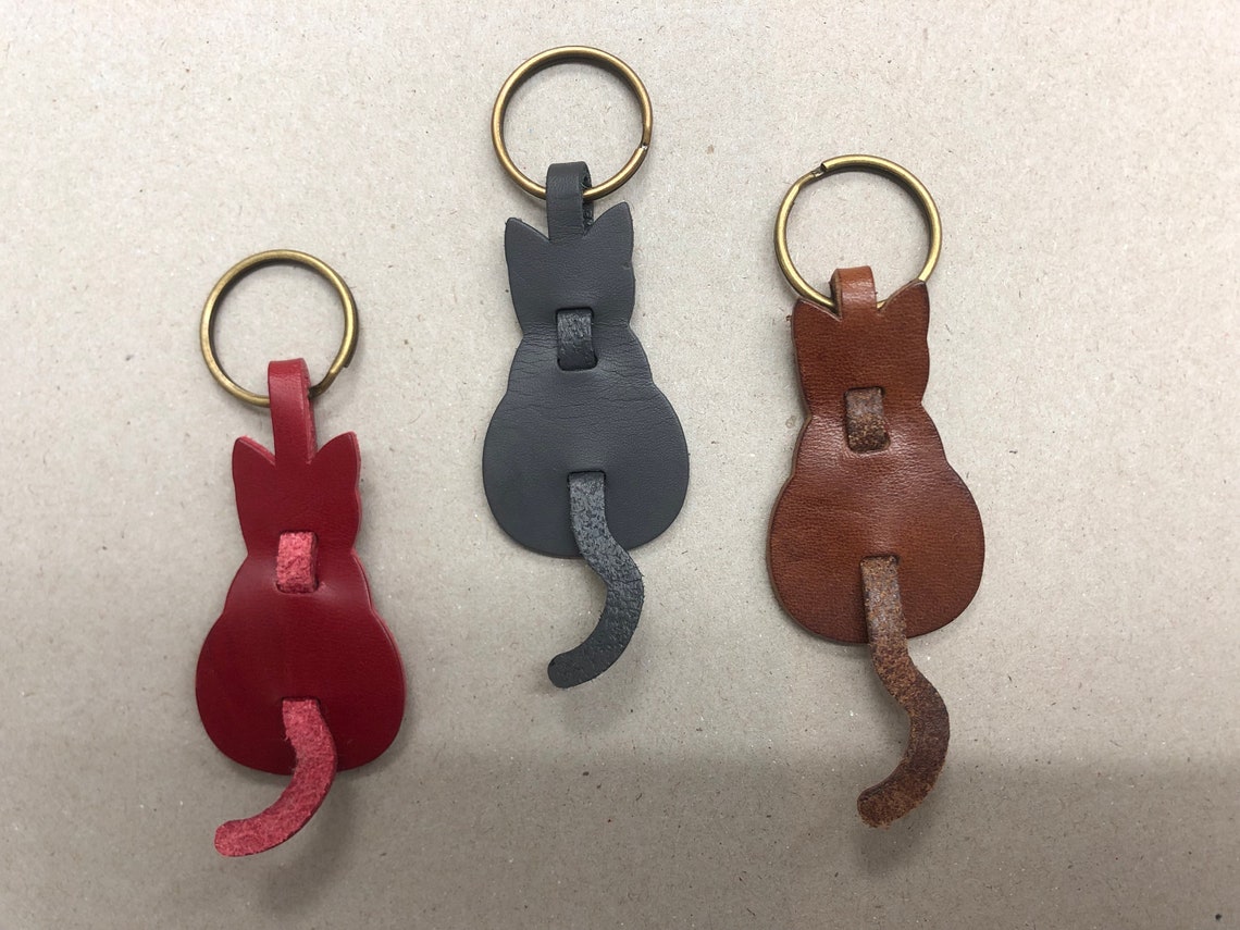 Dog and Cat Key Rings - Genuine Leather - Etsy UK