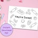 Printable Cute Sweetie Colour in Card / Kids Valentines Colouring Pun ...