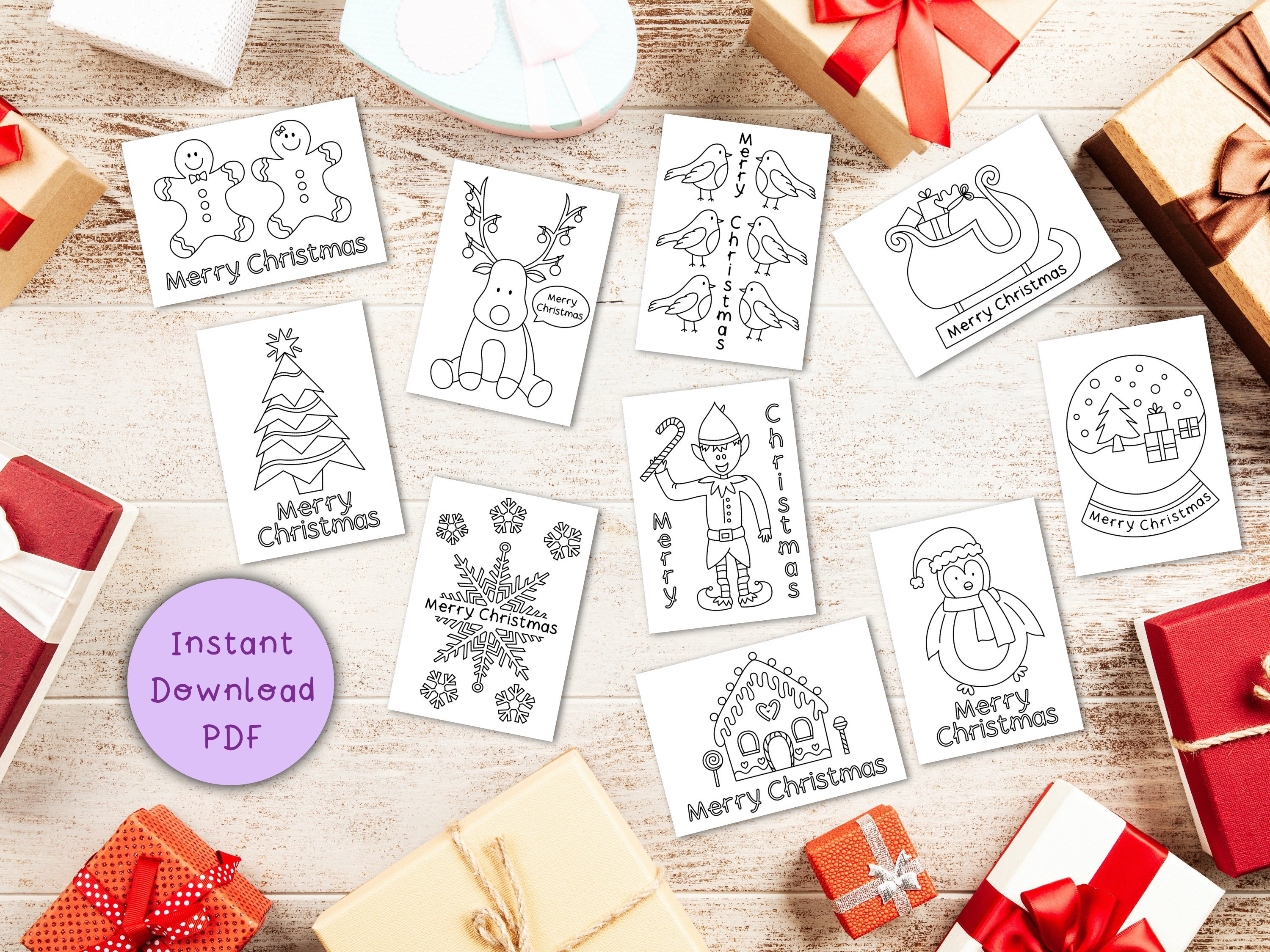 Printable Colour in Christmas Cards / Children’s Christmas Activity ...