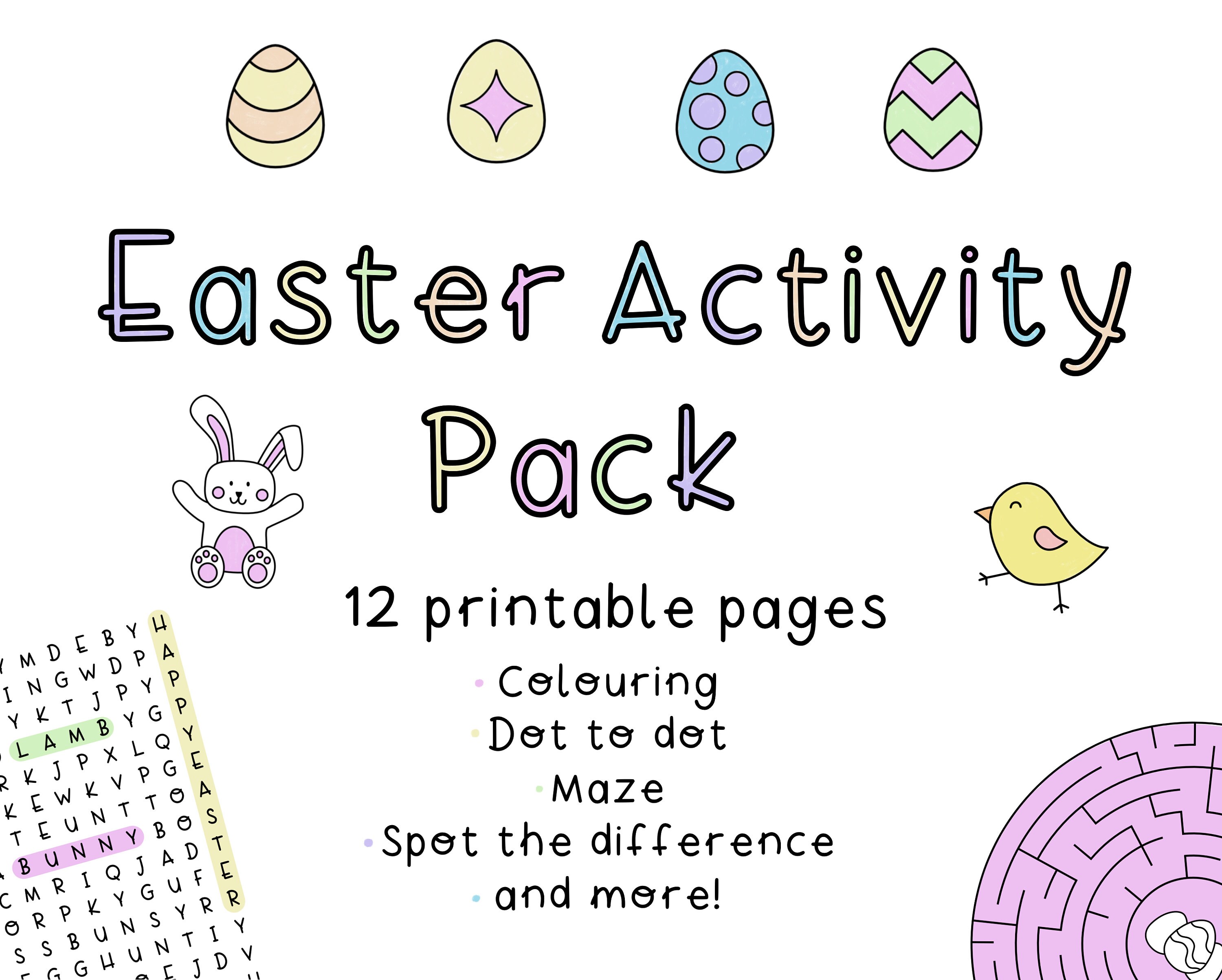Printable Easter Activity Pack / Instant Download Kids Activity - Etsy UK