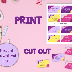 Printable Motivational Affirmation Cards / Self Care Mindful Moment ...