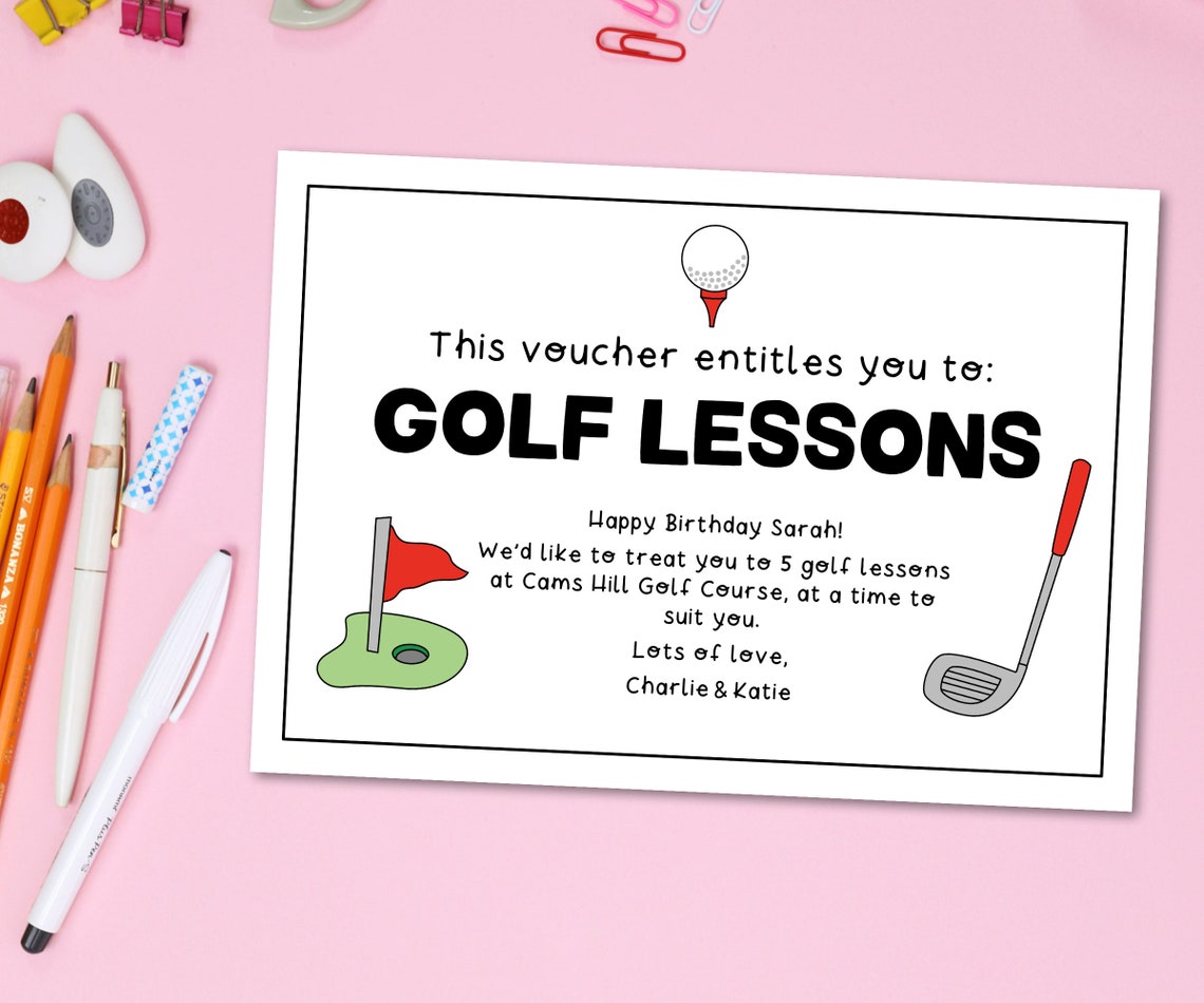 Golf Day Gift Voucher Coupon Printable Digital Download PDF / Last ...