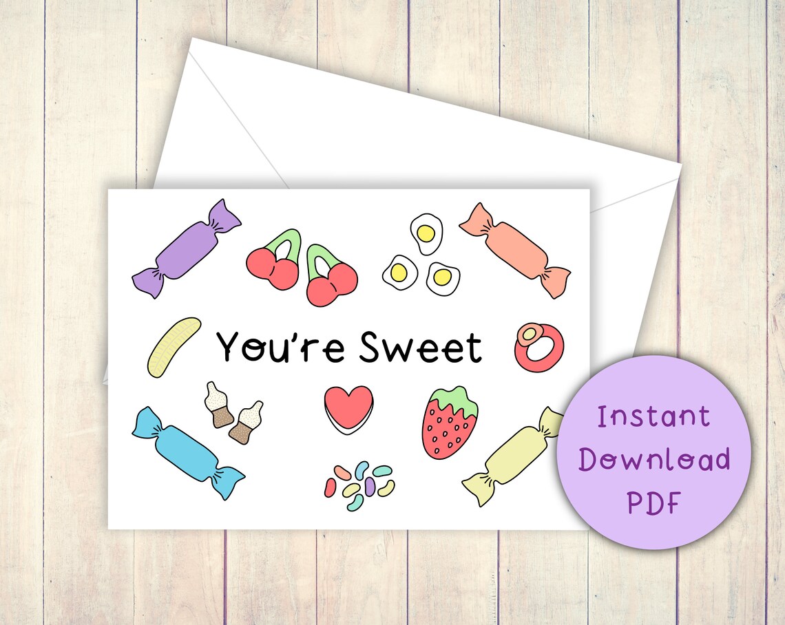 Printable Cute Sweetie Colour in Card / Kids Valentines Colouring Pun ...