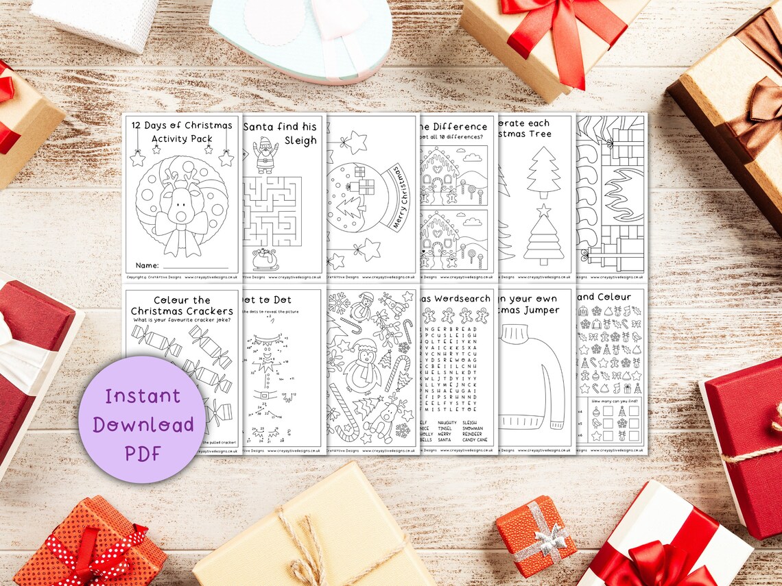 Printable Christmas Activity Pack / Instant Download 12 Page | Etsy