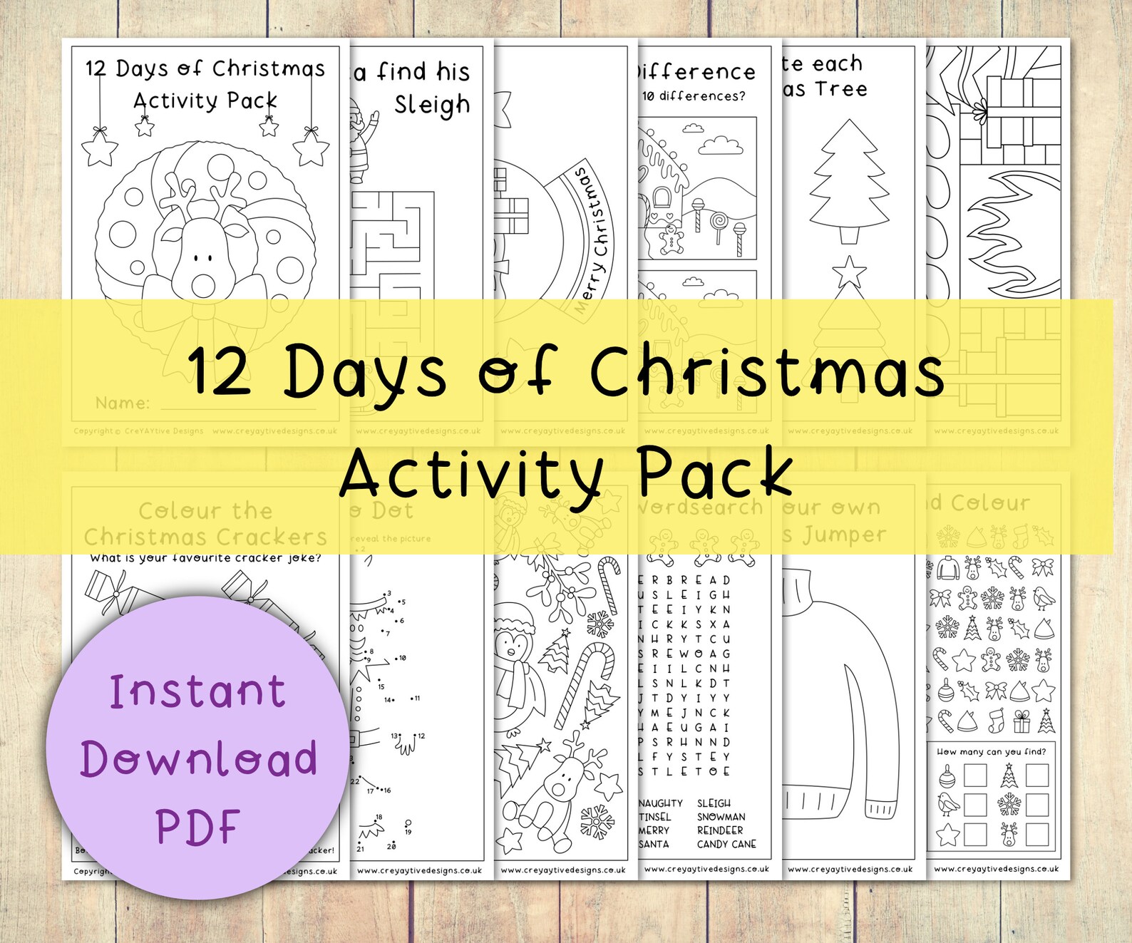 Printable Christmas Activity Pack / Instant Download 12 Page | Etsy