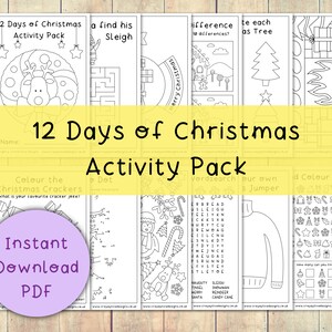 Printable Christmas Activity Pack / Instant Download 12 Page Kids ...