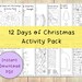 Printable Christmas Activity Pack / Instant Download 12 Page Kids ...