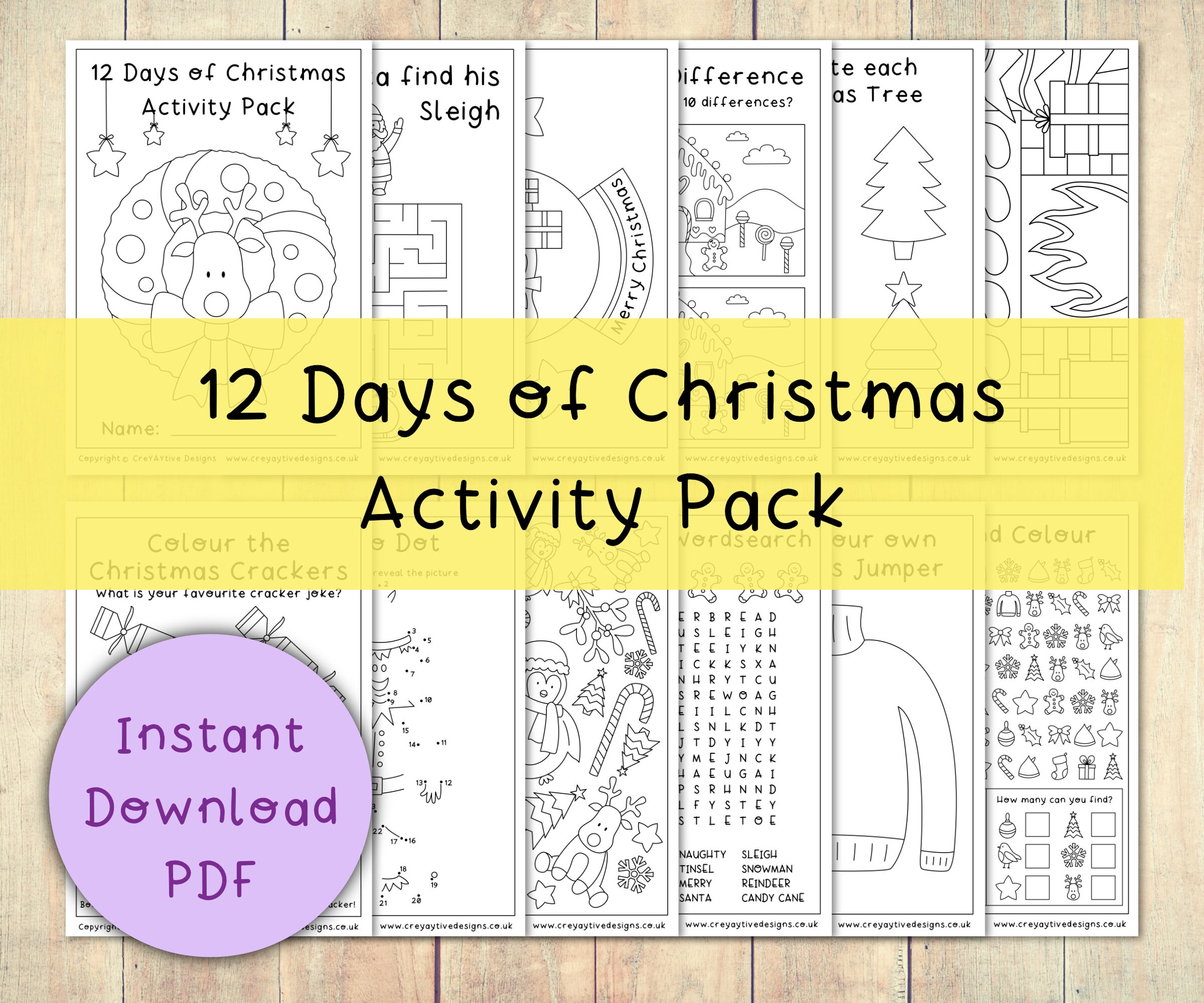 Printable Christmas Activity Pack / Instant Download 12 Page Kids ...