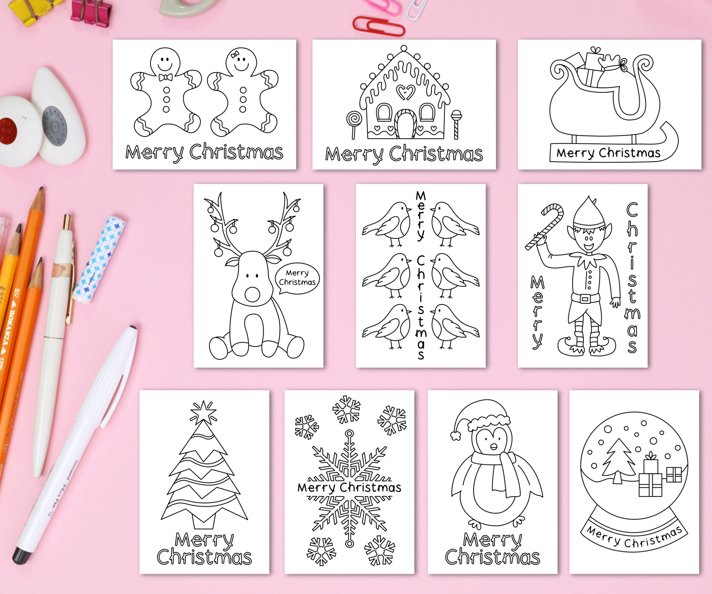 Printable Colour in Christmas Cards / Children’s Christmas Activity ...