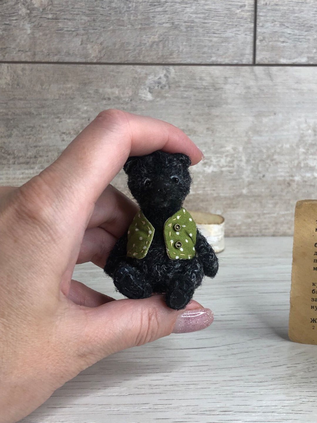 Hand-crocheted Miniature Black Bear: 9cm Teddy Bear With ...