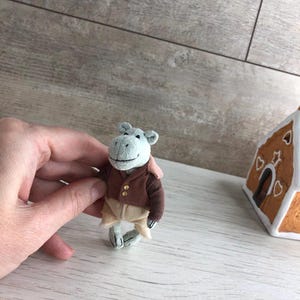 Little Grey Hippo Teddy Style in Jacket Miniature Toy Collection - Etsy