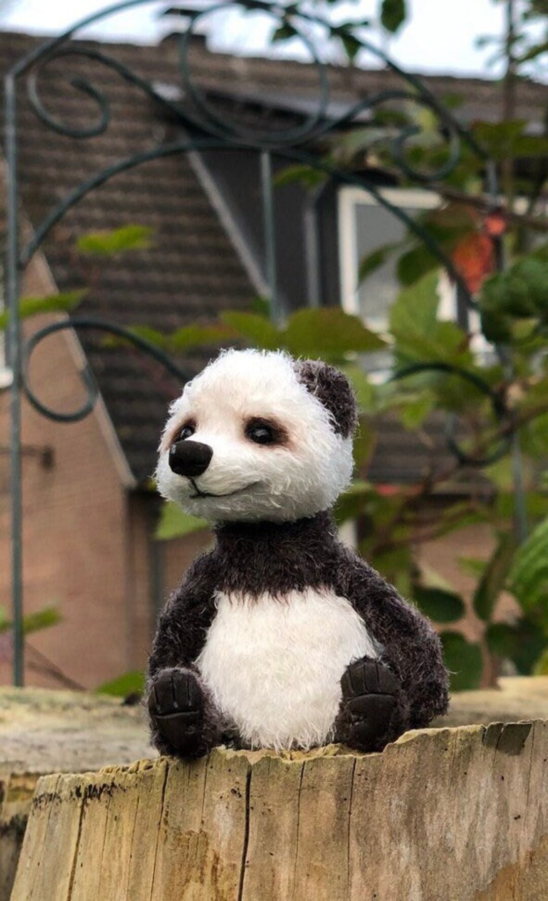 Crocheted Miniature Panda Teddy Bear for Dollhouses, Panda Collcection ...
