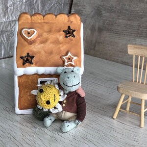 Little Grey Hippo Teddy Style in Jacket Miniature Toy Collection - Etsy