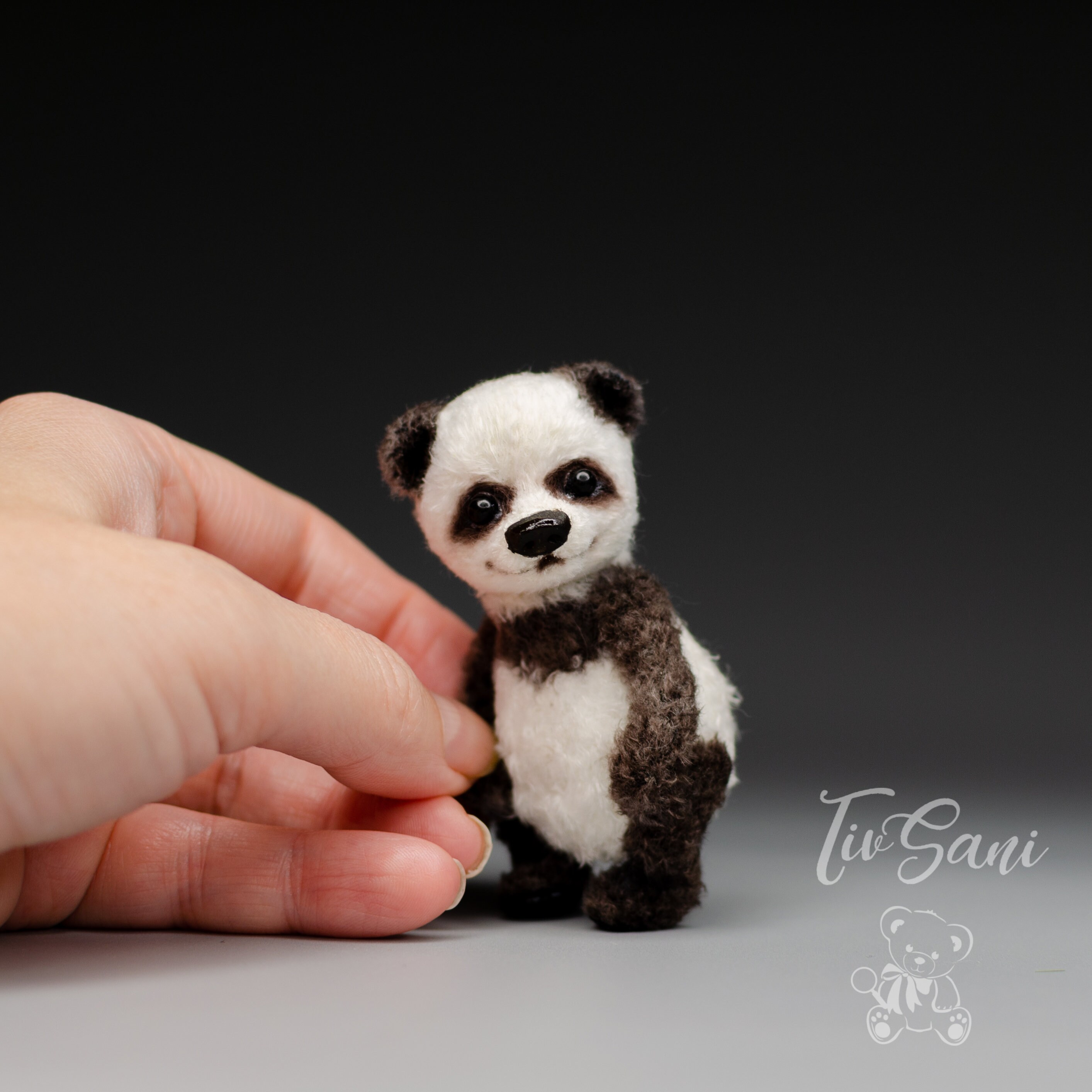 Crocheted Miniature Panda teddy bear for Dollhouses Panda | Etsy