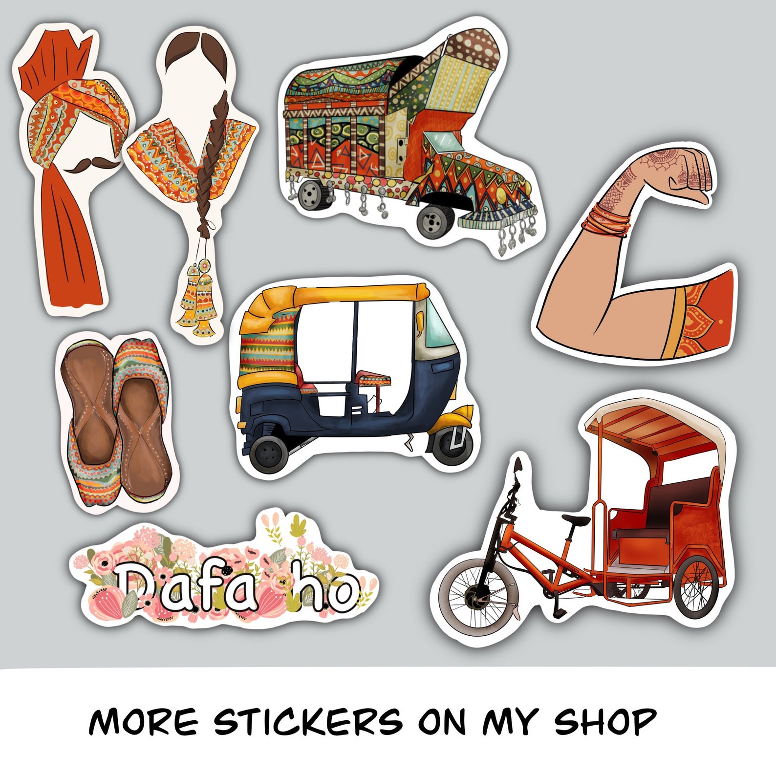 Rickshaw Sticker Indian Pakistani Desi Stickers | Etsy