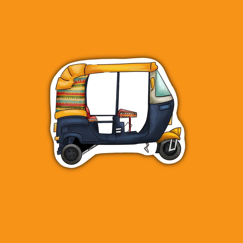 Rickshaw Sticker Indian Pakistani Desi Stickers - Etsy