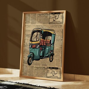 Vintage Rickshaw Art Print - Etsy UK
