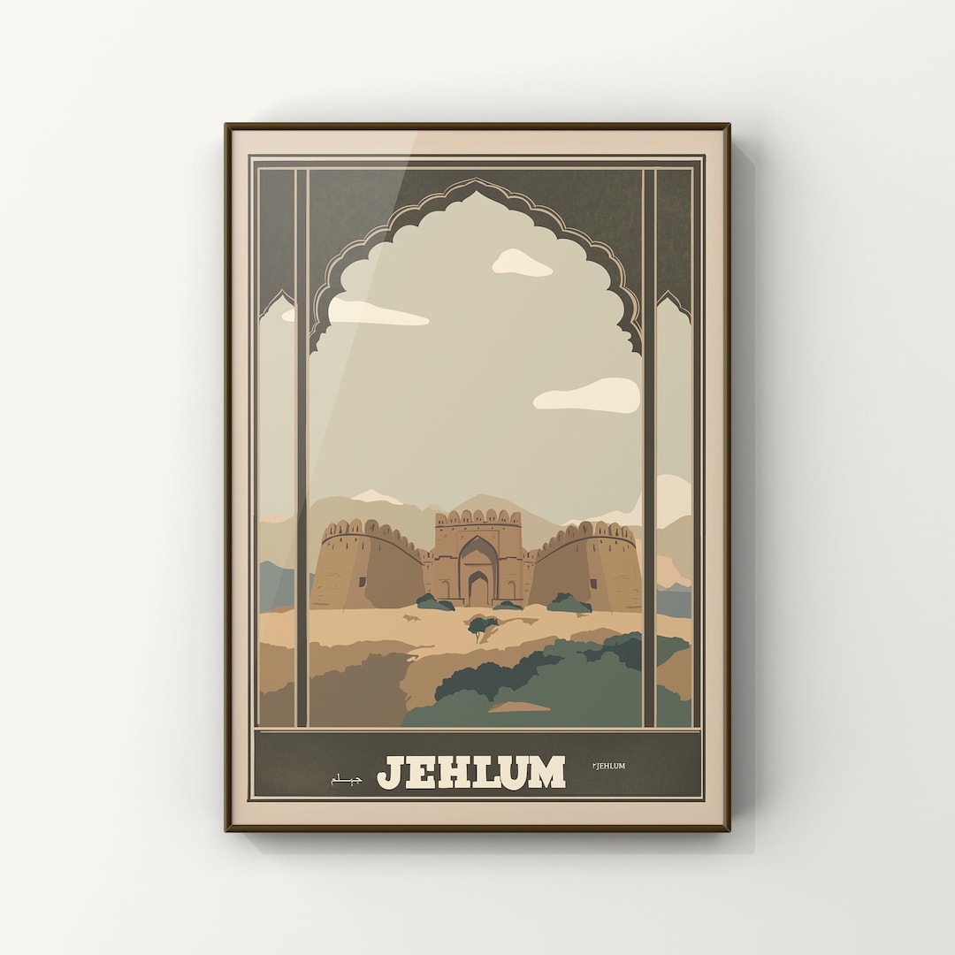 Badshahi Mosque Art Vintage Travel Poster - Etsy