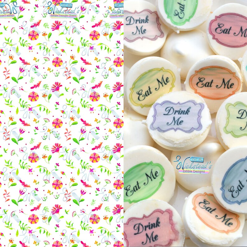 Edible Pink Floral Botanical Transfer Sheets Sugar Art Stamps Spring ...