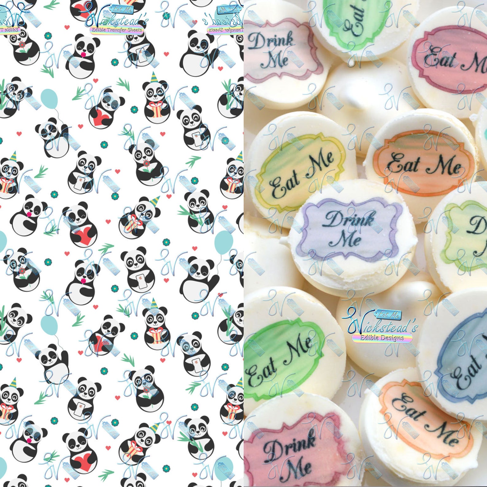 Edible Cute Panda Chintz Transfer Sheets Sugar Art Stamps Baby - Etsy