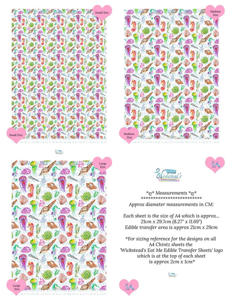 Edible Under the Sea Transfer Sheets Sugar Art Stamps Beach Ocean ...