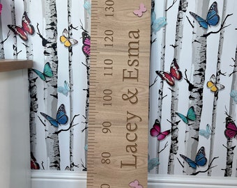 Personalised Wooden Height Chart Ruler, Wooden Height Chart, Children's ...