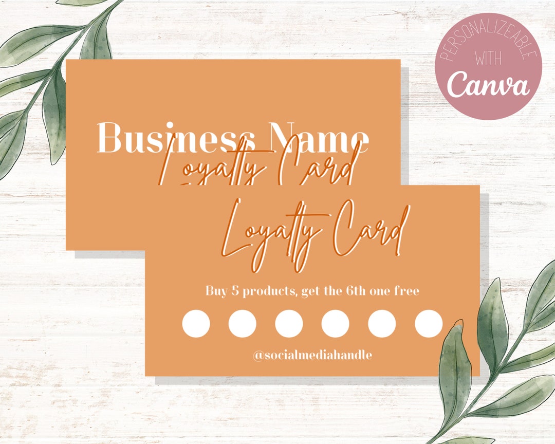 Loyalty Card Template, Canva Templates for Small Business, Printable ...