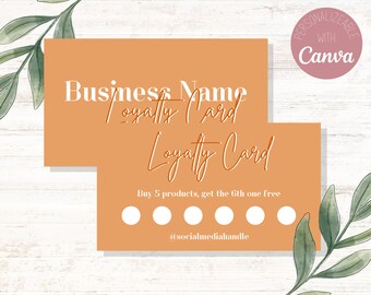 Loyalty Card Template, Canva Templates for Small Business, Printable ...