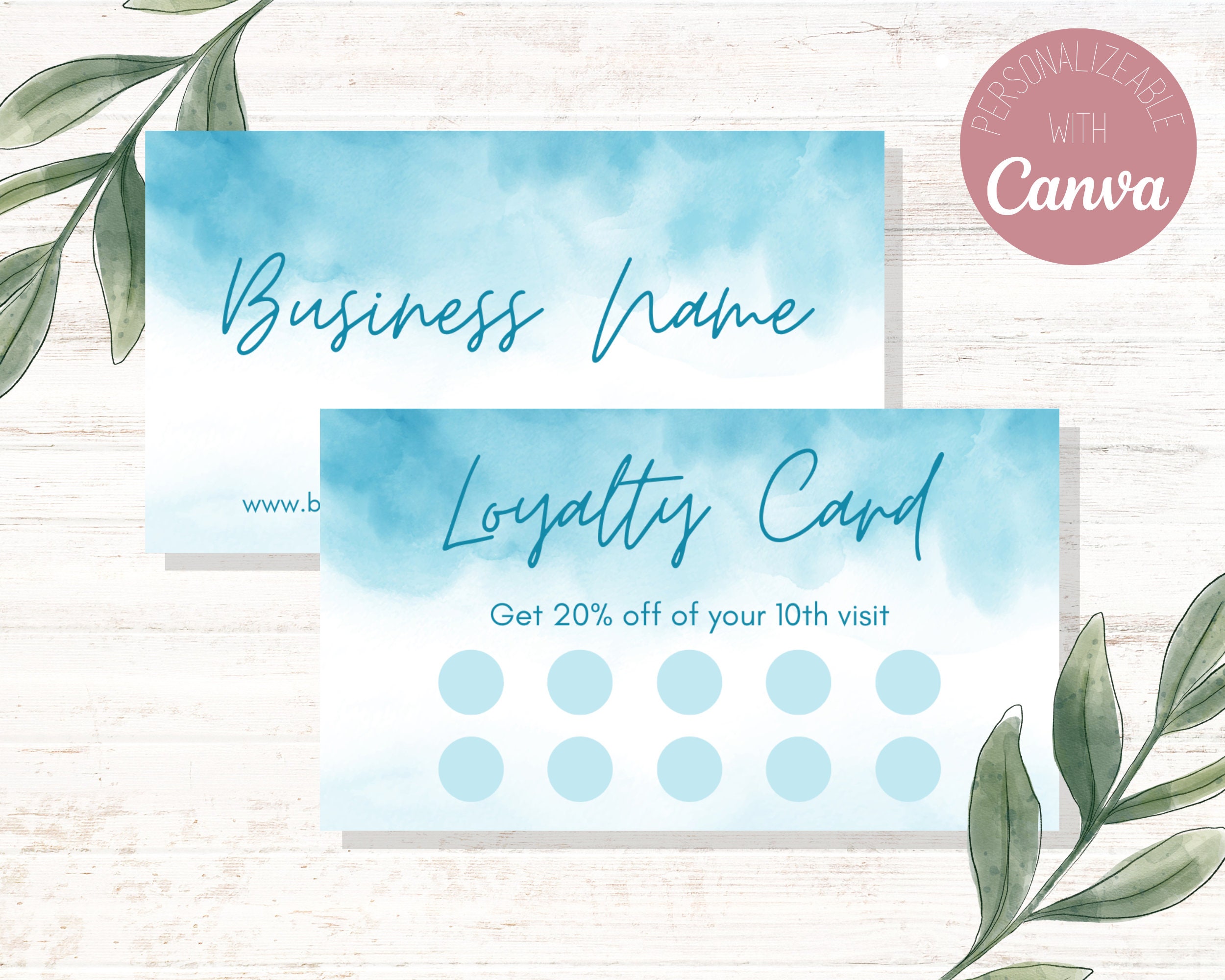 Loyalty Card Template, Canva Templates for Small Business, Printable ...