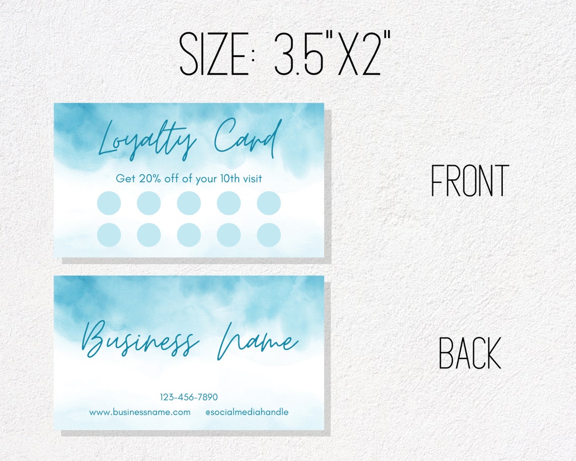 Loyalty Card Template, Canva Templates for Small Business, Printable ...