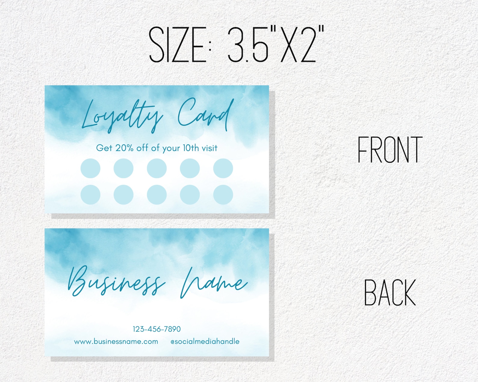 Loyalty Card Template, Canva Templates for Small Business, Printable ...