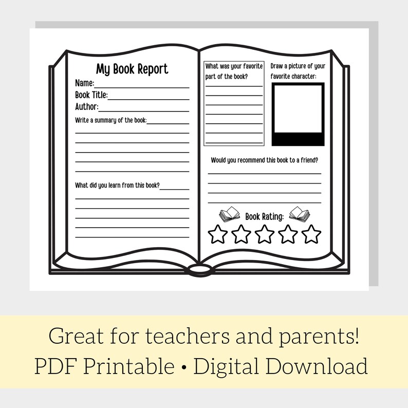 Homeschool Worksheets for Teachers, Book Report Template, Activity ...