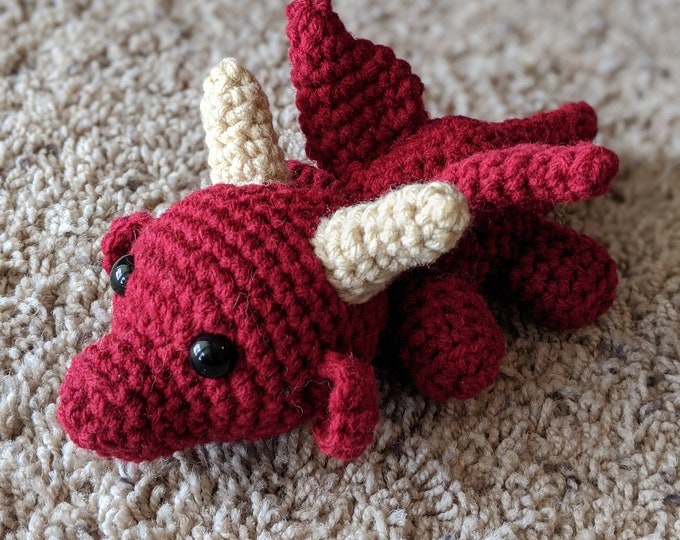 Baby Dragon Plushie, Custom Dragon Amigurumi, Handmade Dragon Plush - Etsy