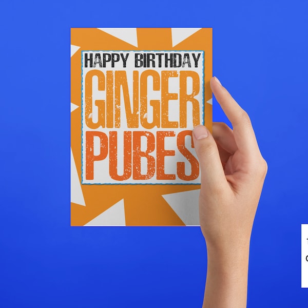 Ginger Pubes Birthday Card - Etsy