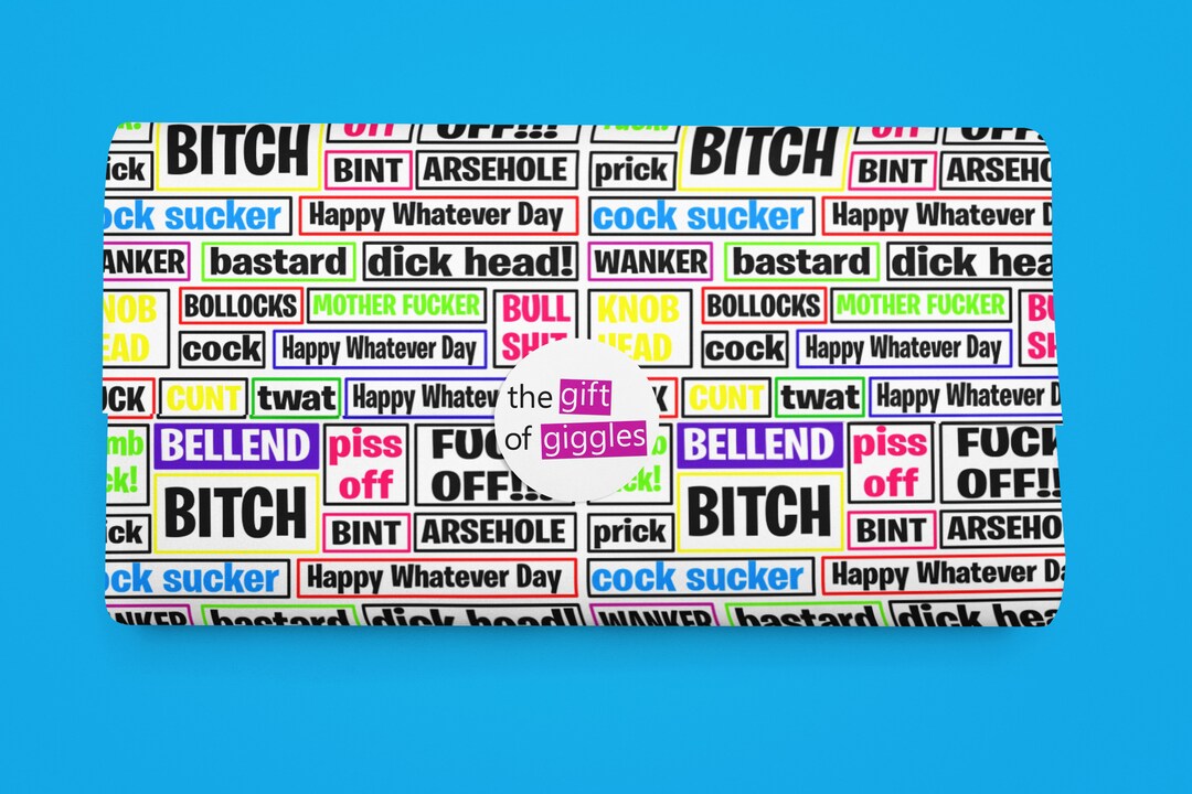 Inappropriately Funny Rude Offensive Swear Words Gift Wrapping - Etsy