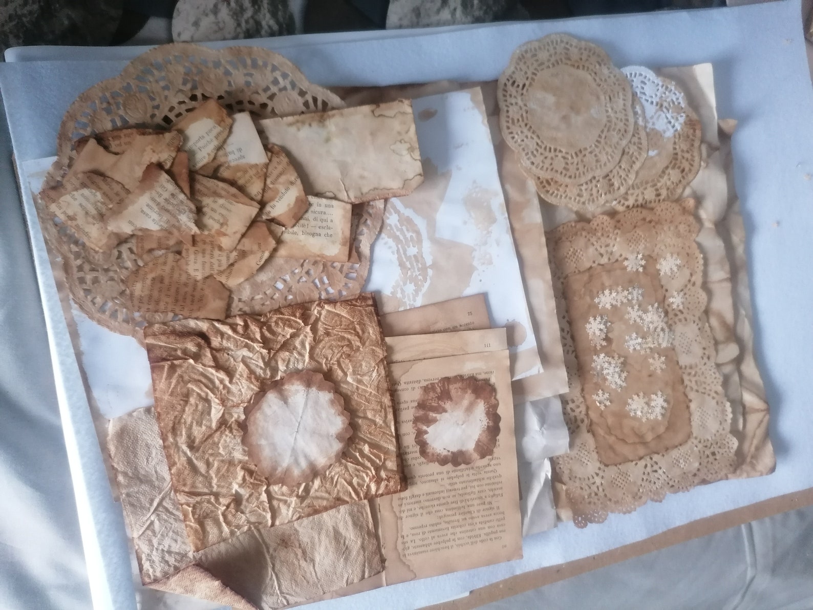 Coffe Dyed Paper Kit Different Papers for Scrapbooking Hand Colored ...