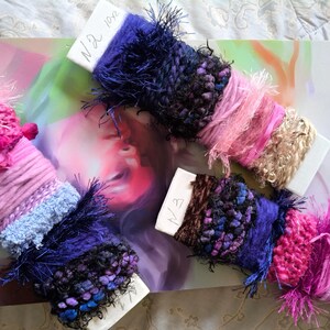 Different Art Yarn Bundle for Your Creativity, Blue / Brown / Pink ...
