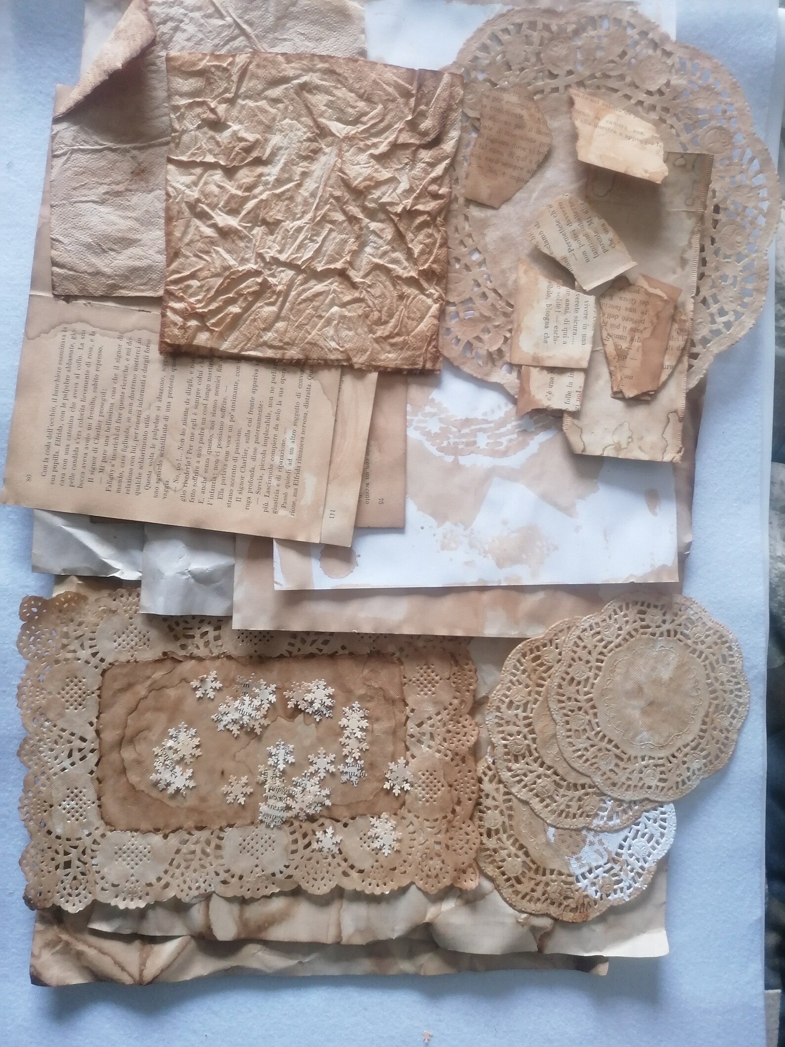 Coffe Dyed Paper Kit Different Papers for Scrapbooking Hand Colored ...