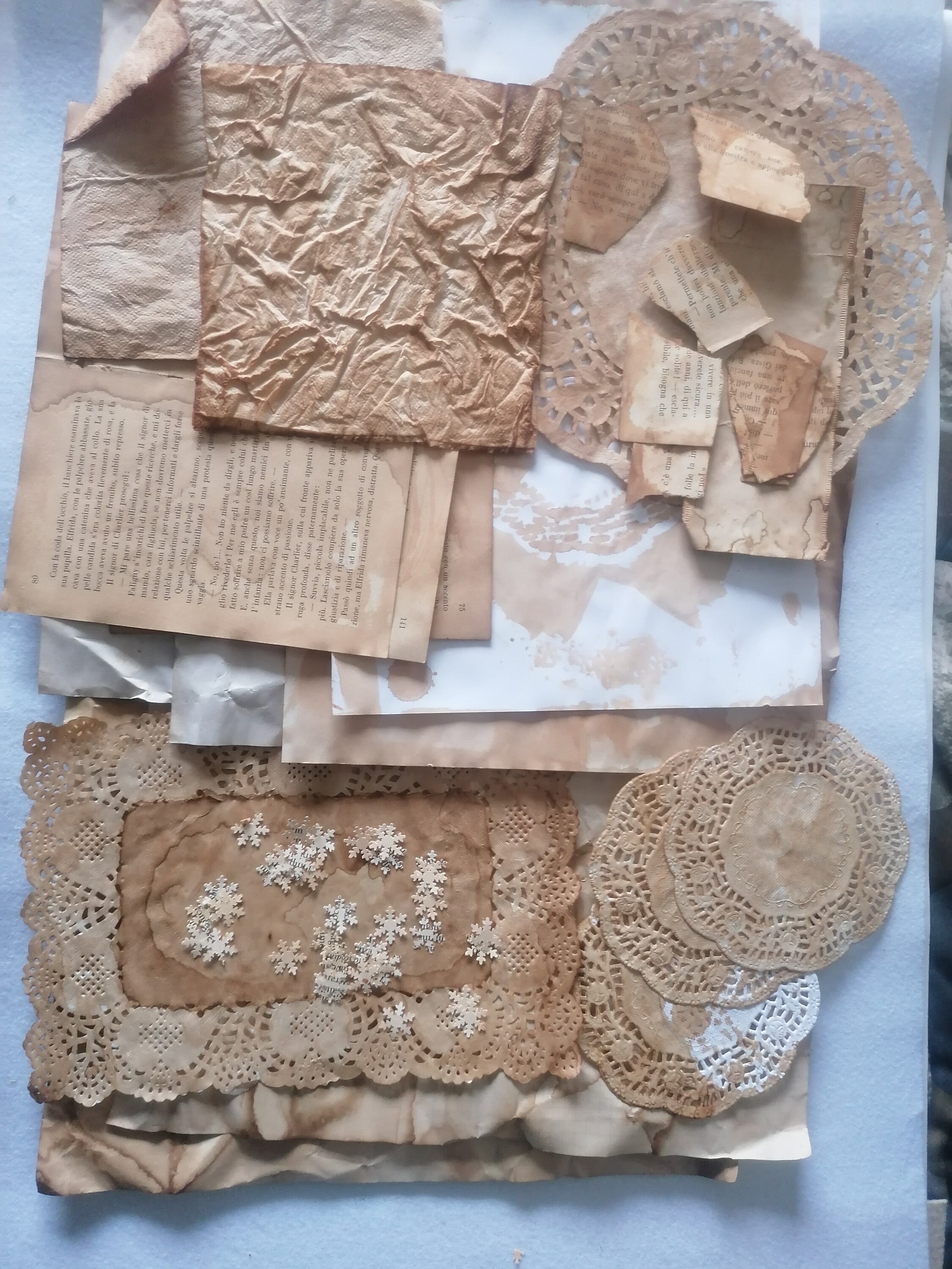 Coffe Dyed Paper Kit Different Papers for Scrapbooking Hand Colored ...