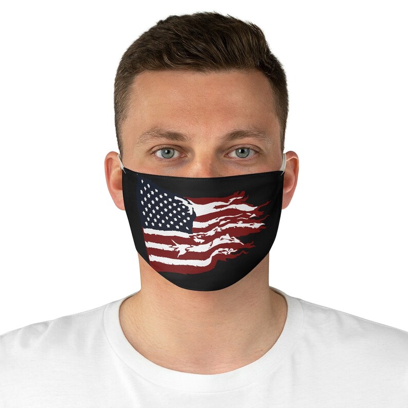 American Flag Fabric Face Mask Two Layer Face Mask Reusable - Etsy