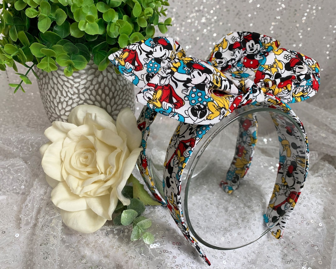 Mickey Mouse and Friends Inspired Hand-knotted Bow Headbands. Retro Top ...