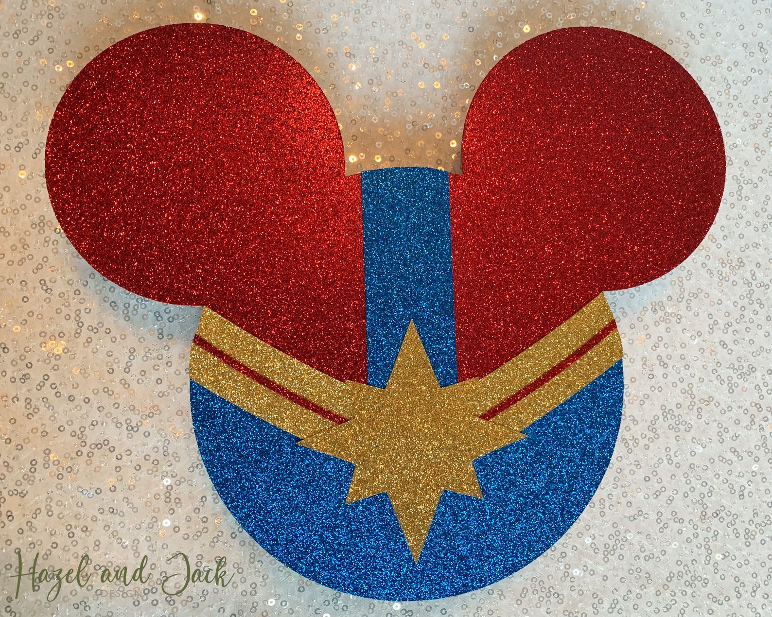 Captain Marvel Sparkly Wooden Door Decor Magnet for Disney Cruise - Etsy