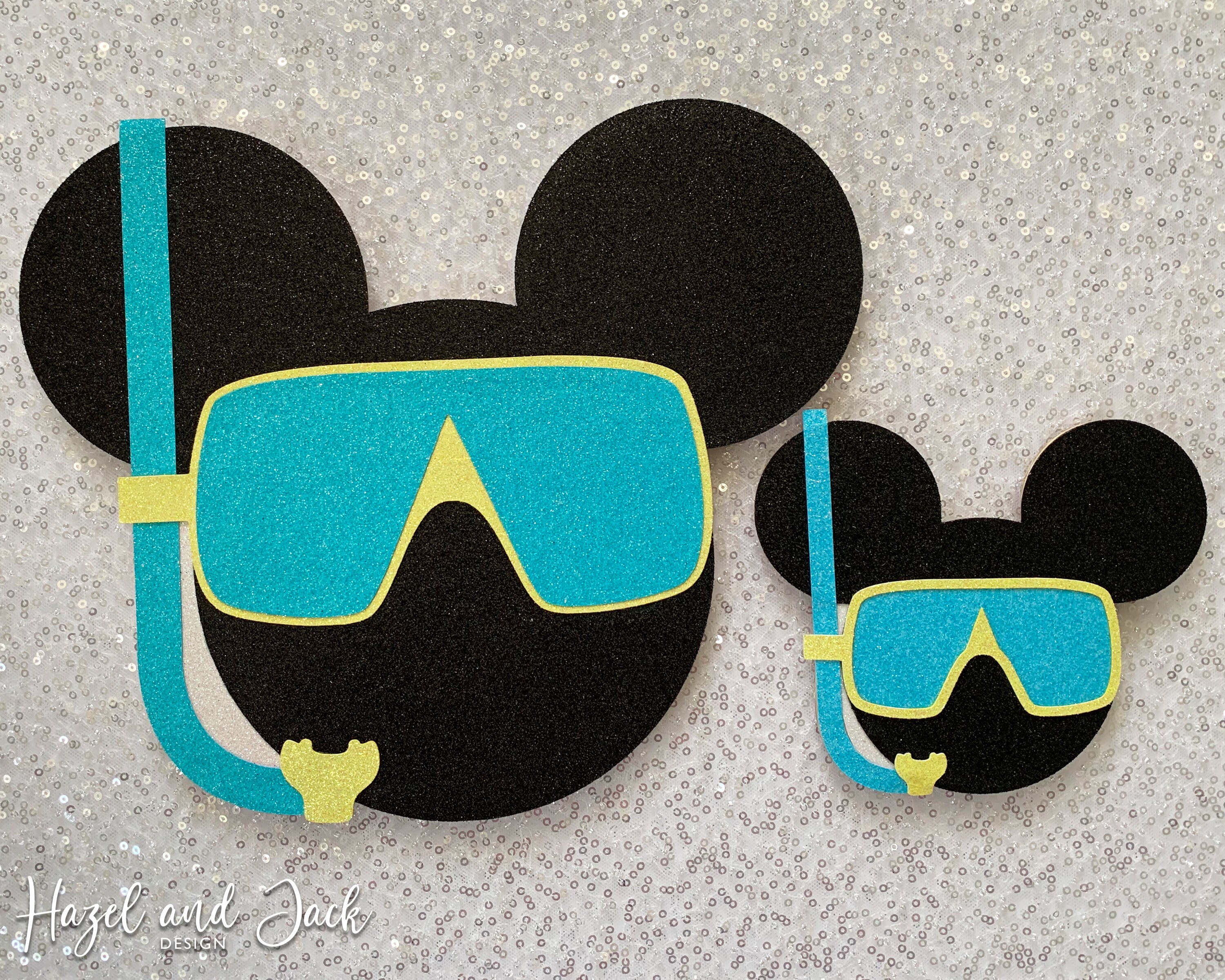 Fun in the Sun/snorkel Mickey Mouse Sparkly Wooden Door Decor - Etsy