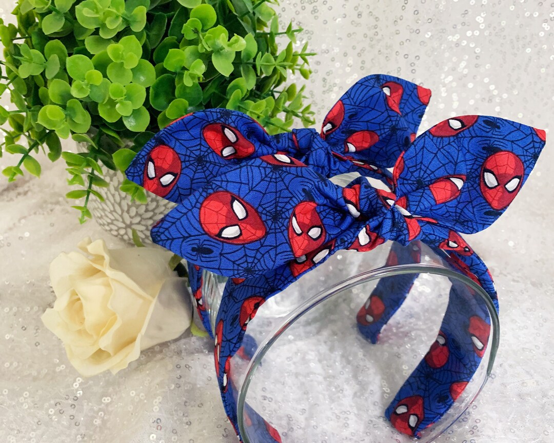 Webslinger Superhero Hand-knotted Bow Headbands. Retro Top Knot. Women ...